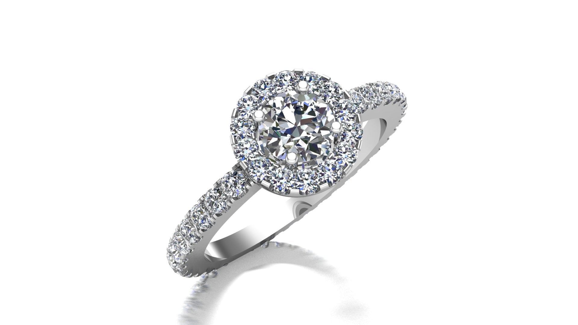 Sterling Silver Halo Ring (925 Sterling Silver) – Amerah